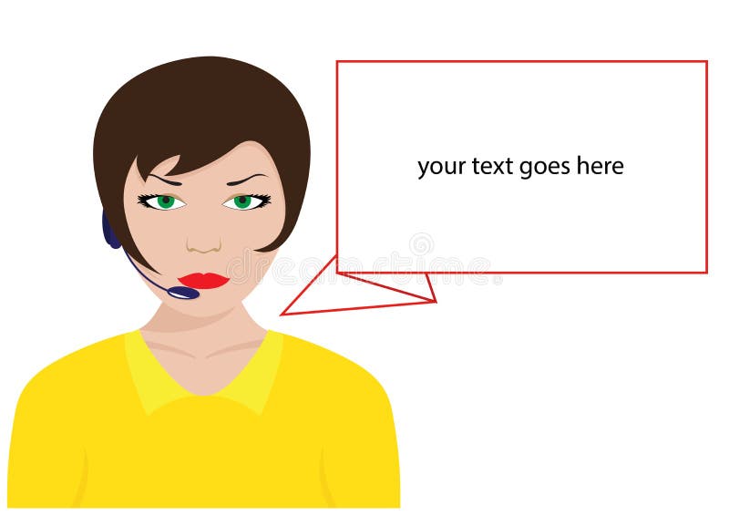 Call center woman stock vector. Illustration of symbol - 52420020