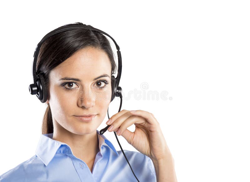 Call center woman stock image. Image of conversation - 34264663
