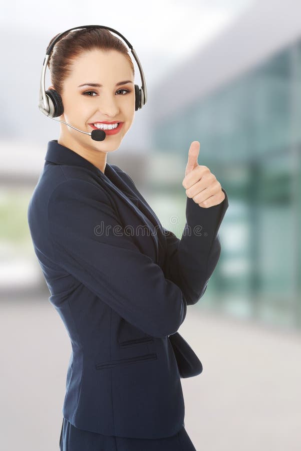 Call Center Woman with Headset. Stock Image - Image of call, helpdesk ...