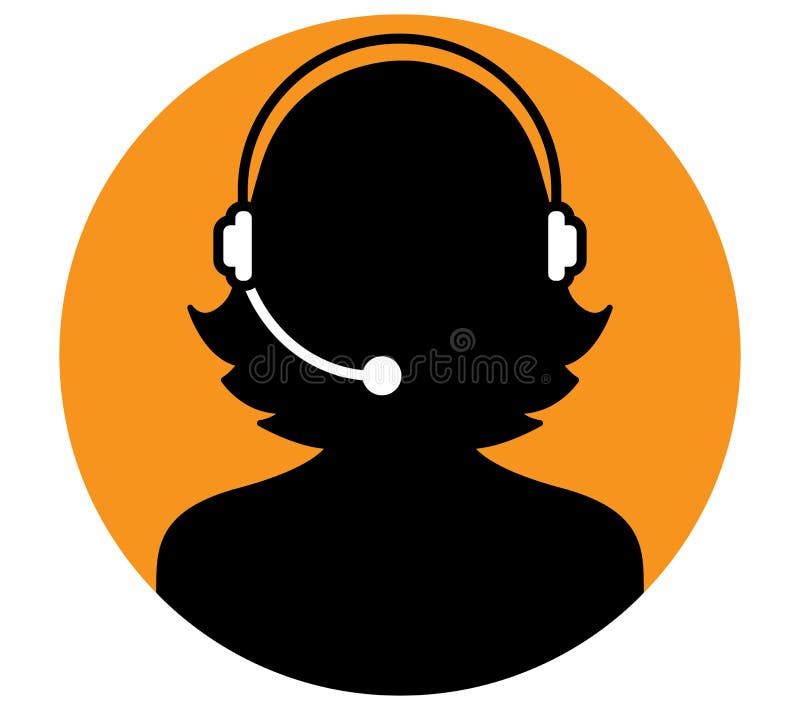 Call Center Woman Icon stock illustration. Illustration of ...