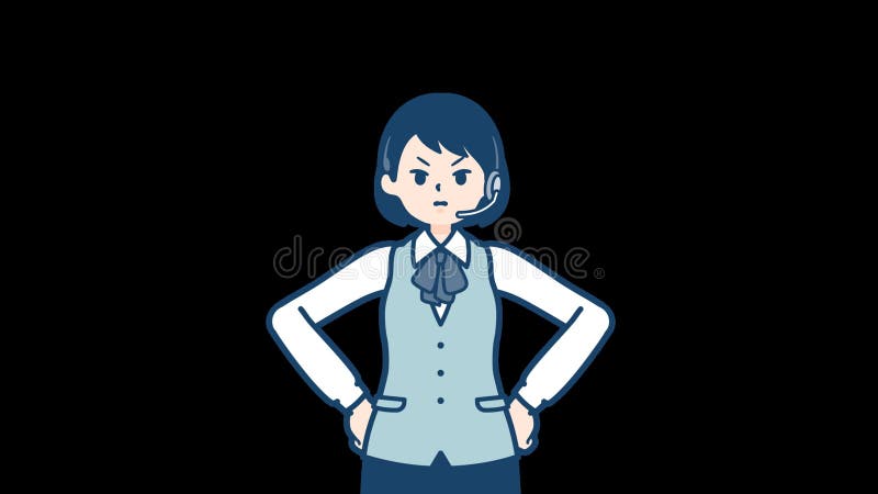 Call Center Woman_Irritable and Angry_with Alpha Channel Stock Footage ...