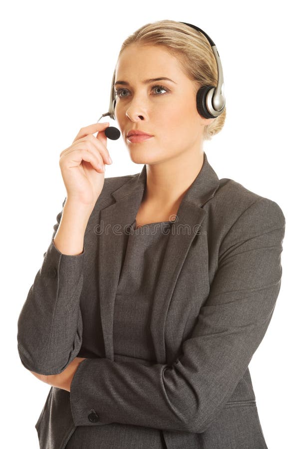Call Center Woman Talking To Customer Stock Image - Image of assistant ...