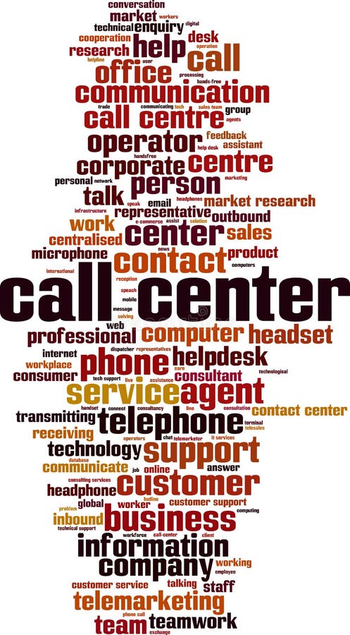 Call center word cloud stock vector. Illustration of call - 206571384