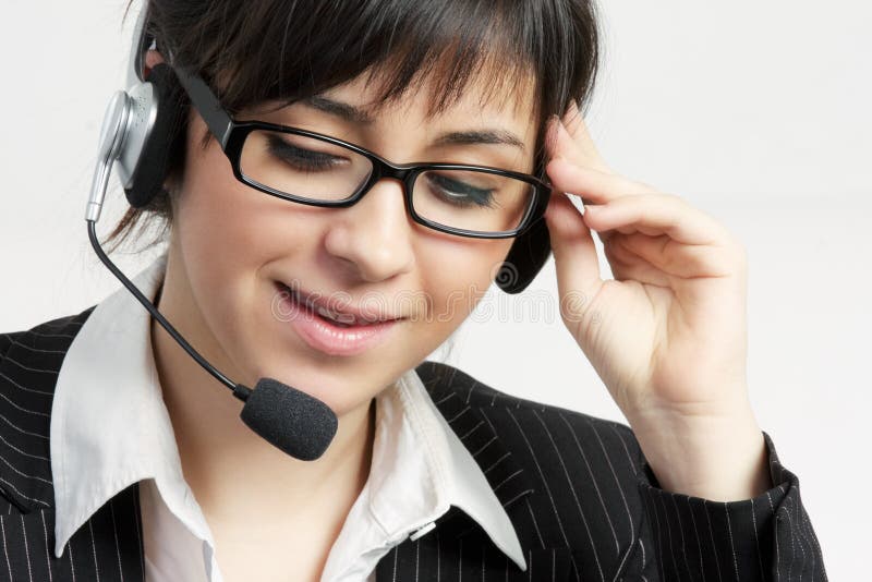 Call center worker stock image. Image of female, occupation - 20125887