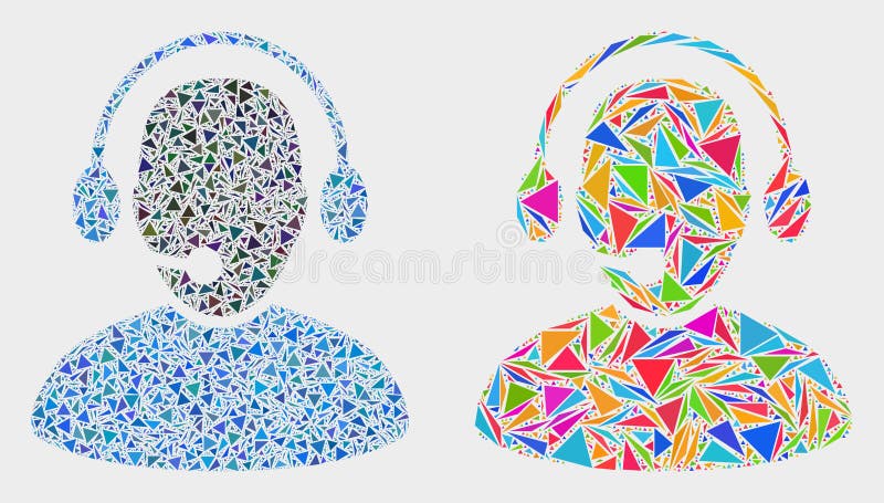 Vector Call Center Worker Mosaic Icon of Triangle Elements Stock Vector ...