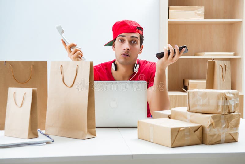 The Call Center Worker at Parcel Distribution Center in Post Office ...