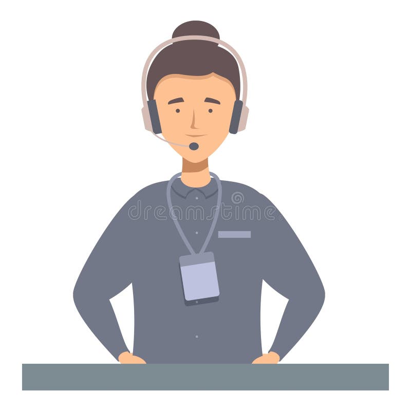 Female Call Center Operator Wearing Headset is Smiling and Waiting for ...