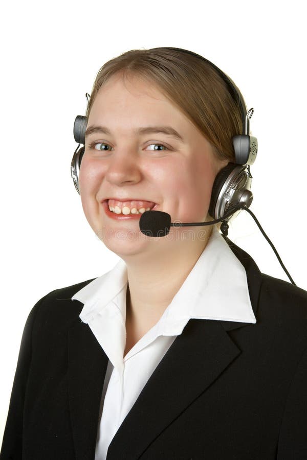 Call Center Worker on White Stock Image - Image of communicate ...