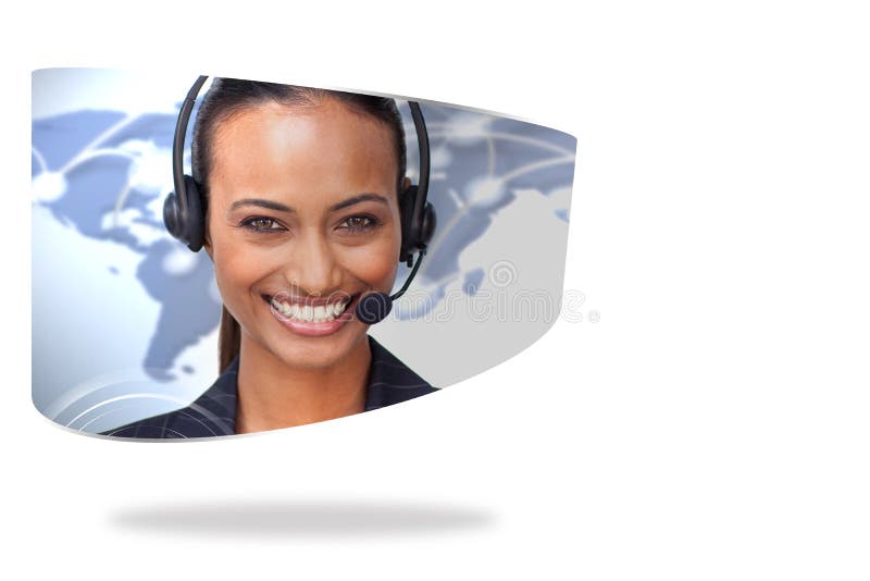 Call Centre Agent on Abstract Screen Stock Illustration - Illustration ...