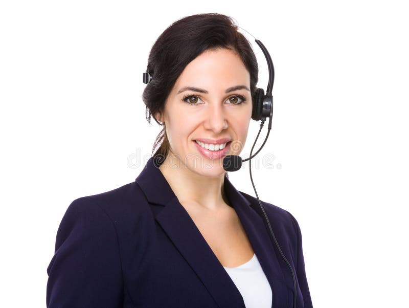 Call Centre Agent with Open Hand Palm Stock Image - Image of corporate ...