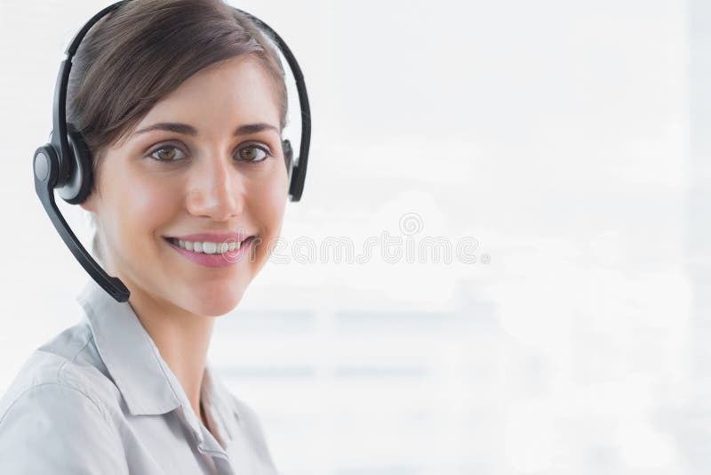 Call Centre Agent Smiling at Camera Stock Image - Image of profession ...