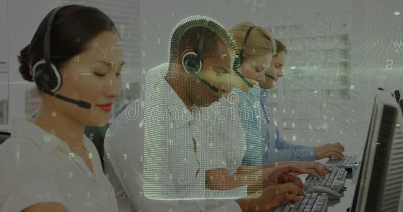 Call Centre Agents are Working at the Office Stock Image - Image of ...