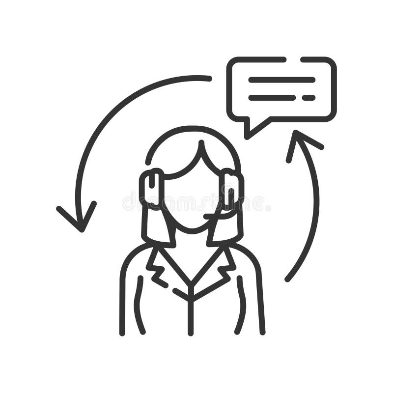 Call Centre Black Line Icon. Online Technical Support 24-7 Stock Vector ...