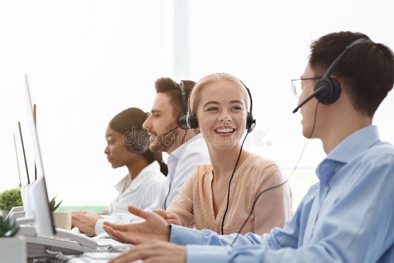 Call Centre and Customer Service. Tech Support Operators Discussing ... Call Centre and Customer Service. Tech Support Operators Discussing ...