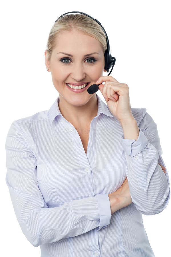 Call Centre Executive, Studio Shot Stock Photo - Image of confident ...