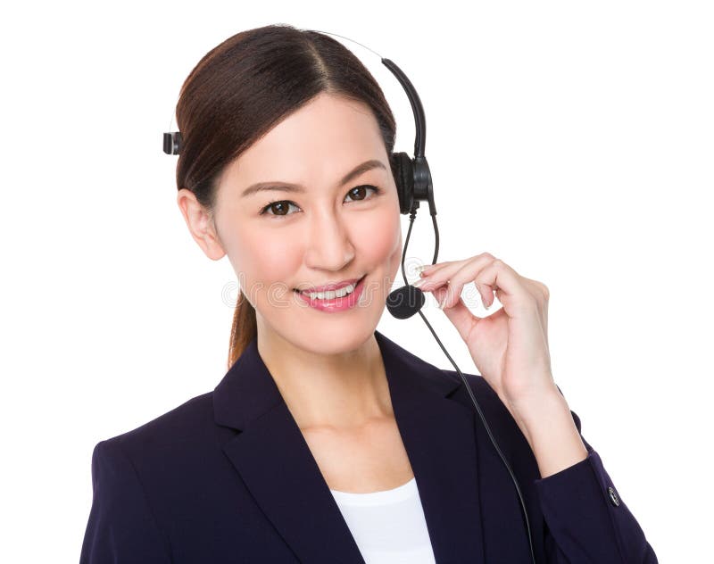 Telemarketing officer stock image. Image of female, desk - 47475073