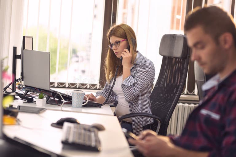 Call Centre Operators at Work Stock Image - Image of agency, keyboard ...