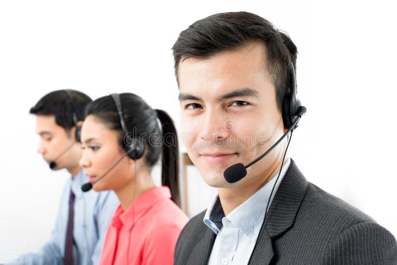 Call Centre Telemarketer Team Stock Foto - Image of telemarketeer ...