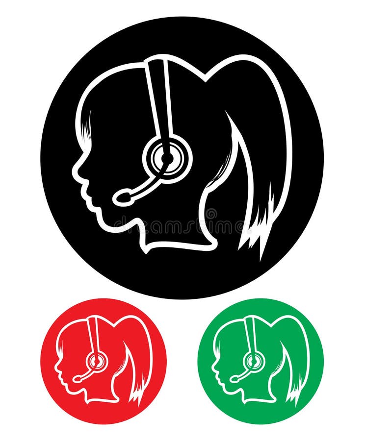 Call Centre Uitvoerend Pictogram Vector Illustratie - Illustration of ...