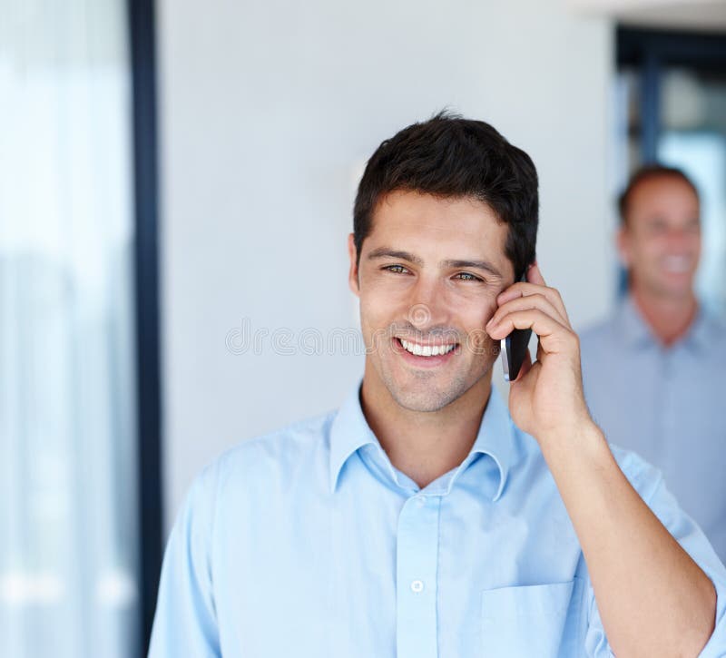 Call Centres Make Life Simple. Head and Shoulders Shot of a Young Man ...