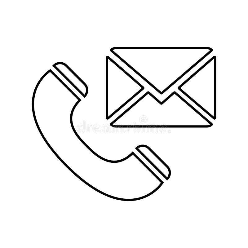 Call, Chat, Contact Us Outline Icon. Line Art Vector Stock Illustration ...