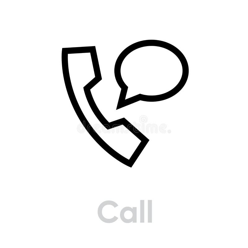 Call Chat Icon. Editable Vector Stroke Stock Vector - Illustration of ...