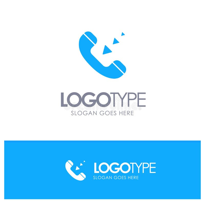 Call, Communication, Incoming, Phone Blue Solid Logo with Place for ...