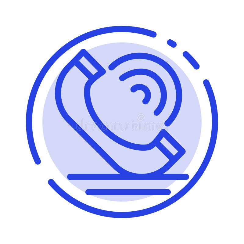 Call, Communication, Phone, Services Blue Dotted Line Line Icon Stock ...