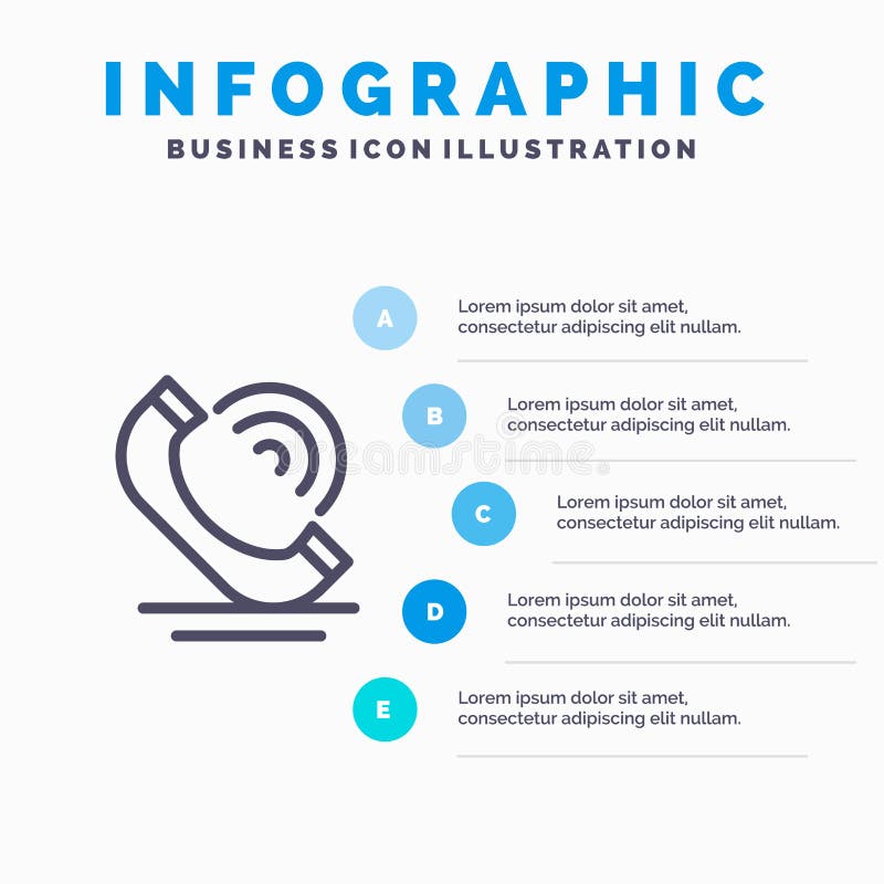 Call, Communication, Phone, Services Line Icon with 5 Steps ...