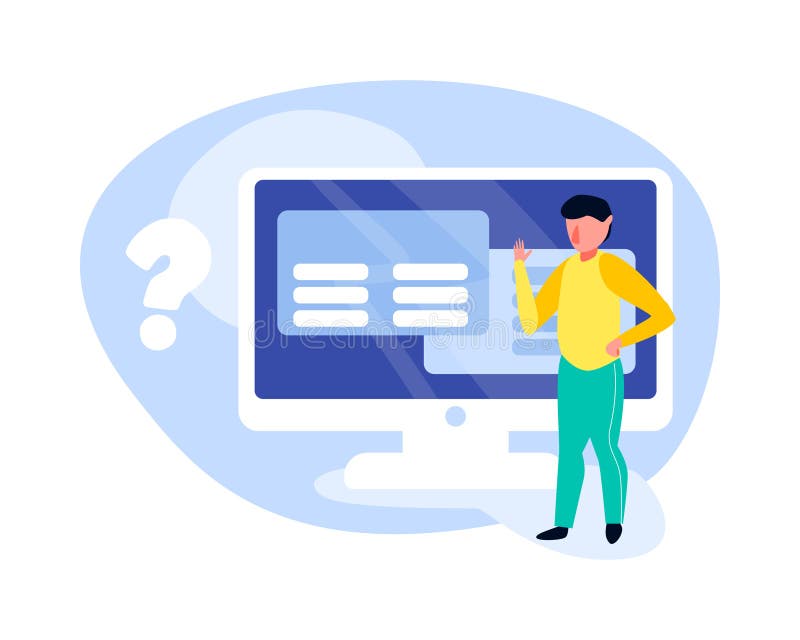 Call Computer Question Composition Stock Illustration - Illustration of ...