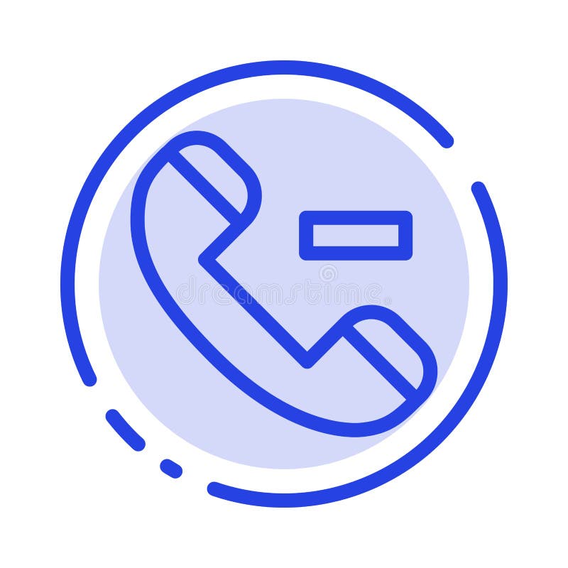 Call, Contact, Delete Blue Dotted Line Line Icon Stock Vector ...