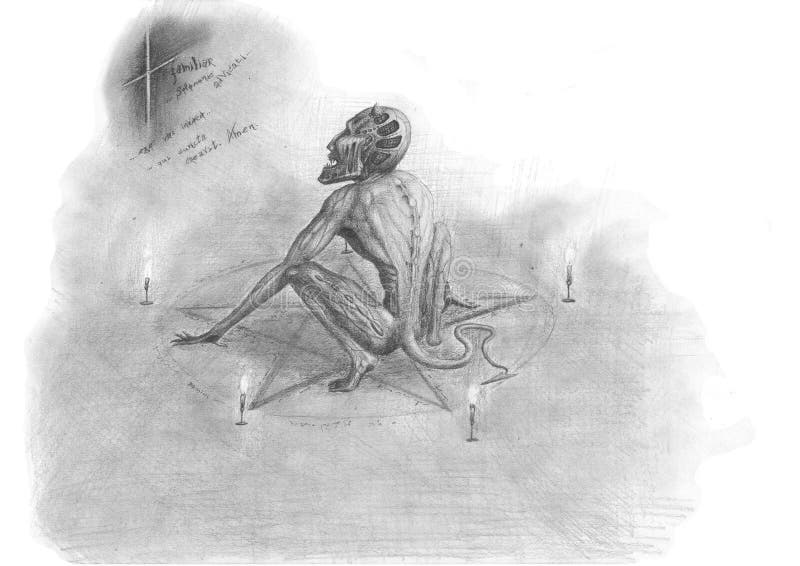 Call of the daemon stock illustration. Illustration of halloween - 23292389