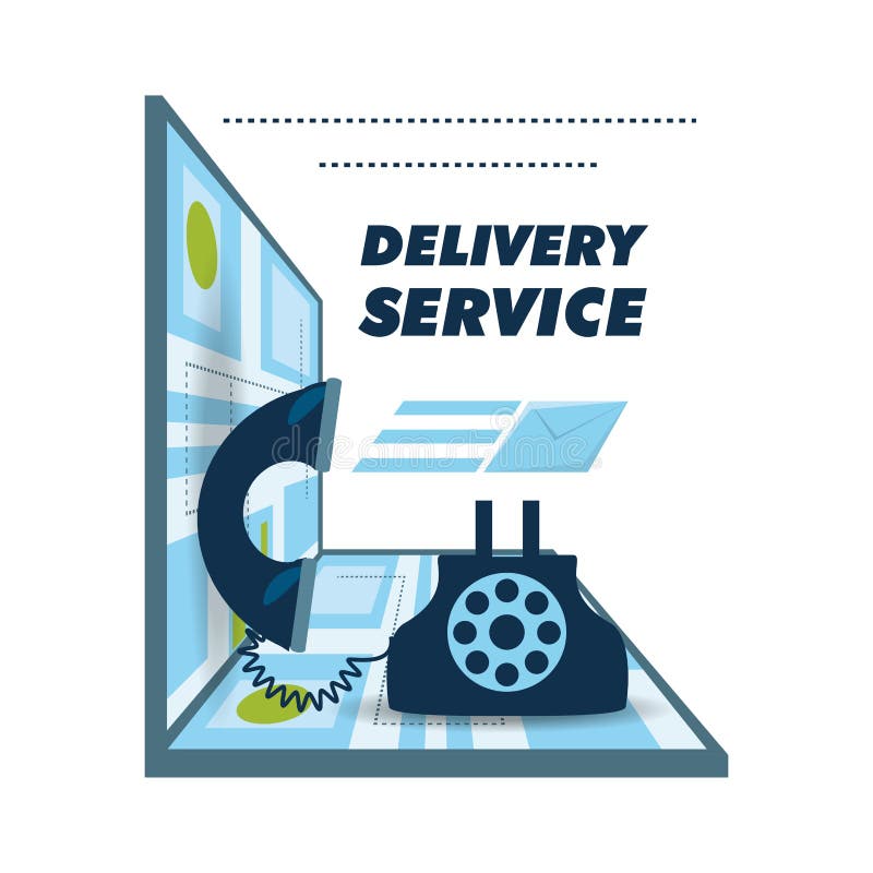 Call Delivery Service and Map Ubication Stock Vector - Illustration of ...