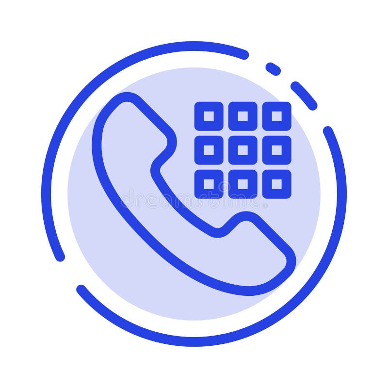 Call, Dial, Phone, Keys Blue Dotted Line Line Icon Stock Vector ...