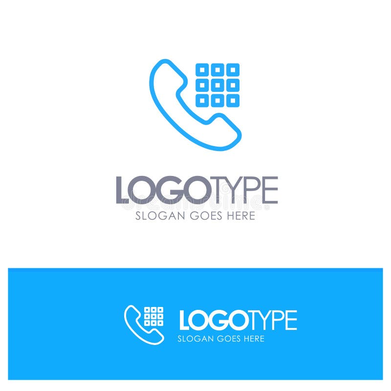 Call, Dial, Phone, Keys Blue OutLine Logo with Place for Tagline Stock ...