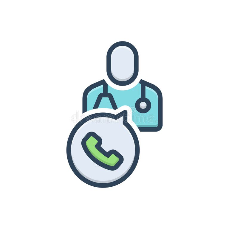 Color Illustration Icon for Call the Doctor, Doctor and Communication ...