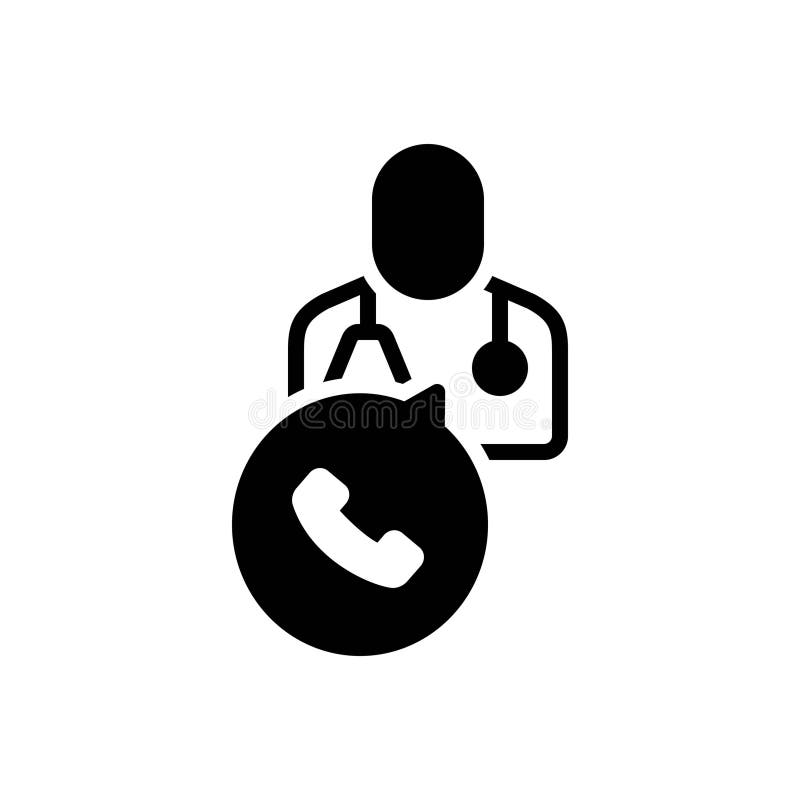 Black Solid Icon for Call the Doctor, Doctor and Healthcare Stock ...