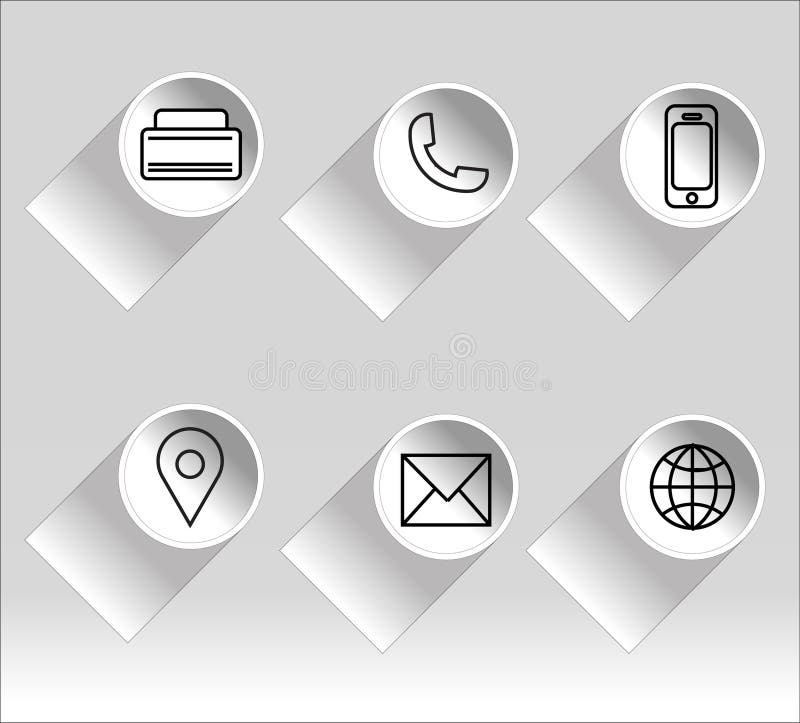 Sleek and Modern Call, Email , Location and Website Icons Stock Vector ...