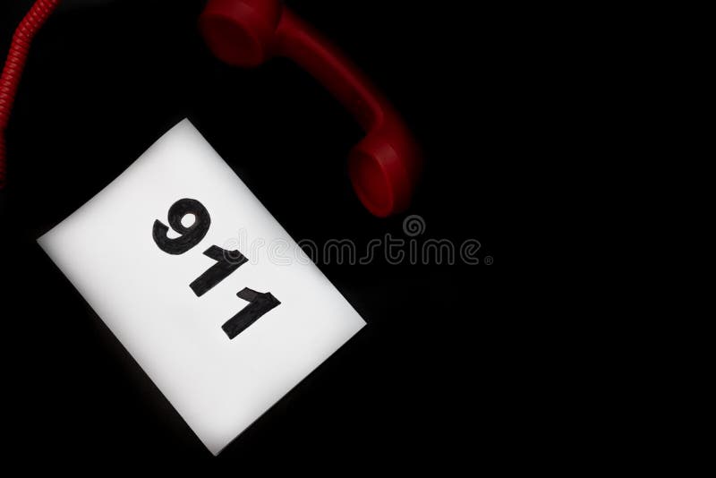 Call 911 and Emergency Call Concept, Text 911 on Paper and Phone ...