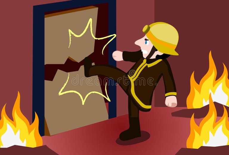 Call the Firefighter To Put Out the Flames Stock Illustration ...