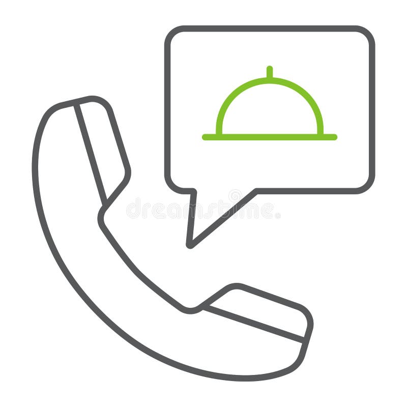 Call, Food, Order Line Icon. Outline Vector Stock Vector - Illustration ...