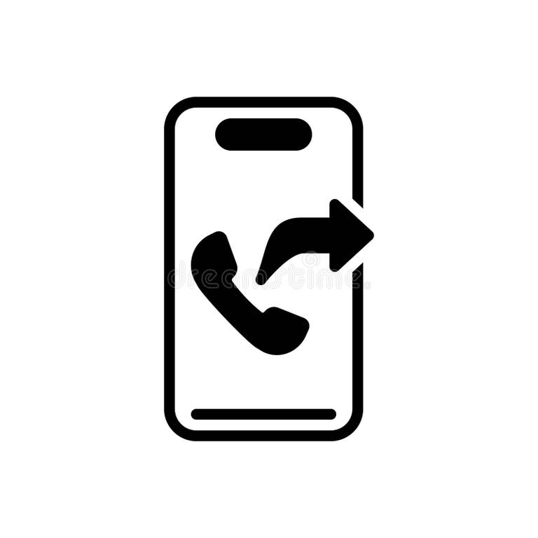 Black Solid Icon for Call Forward, Call and Communication Stock ...