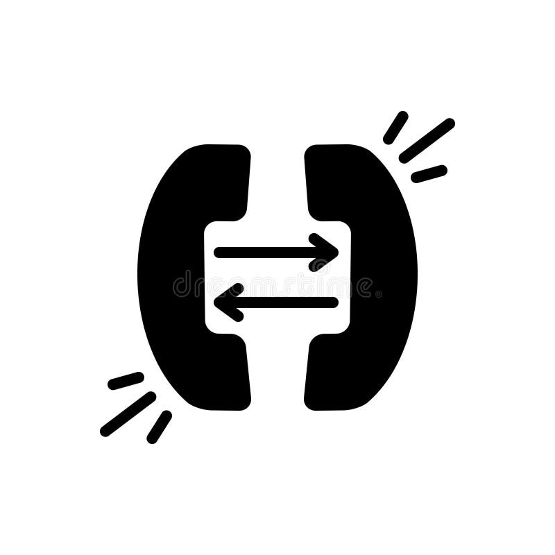 Black Solid Icon for Call Forwarding, Diversion and Network Stock ...