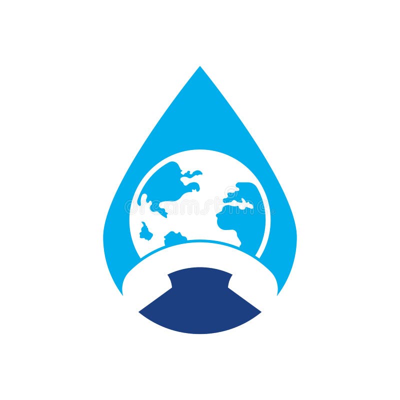 Call and Globe Drop Shape Concept Icon. Stock Vector - Illustration of ...