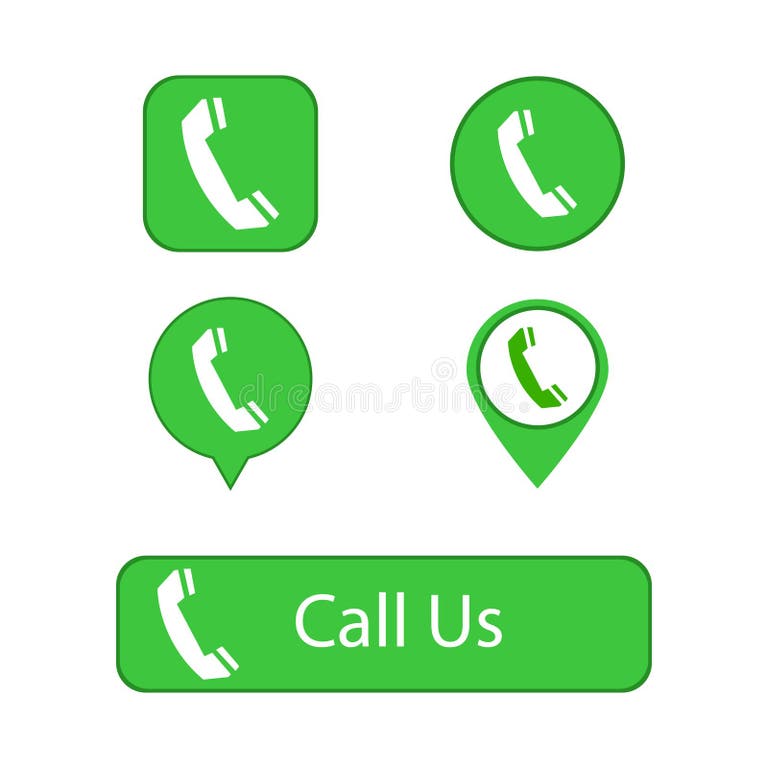 Call Green Web Buttons for Website or App. Vector Eps10. Stock ...