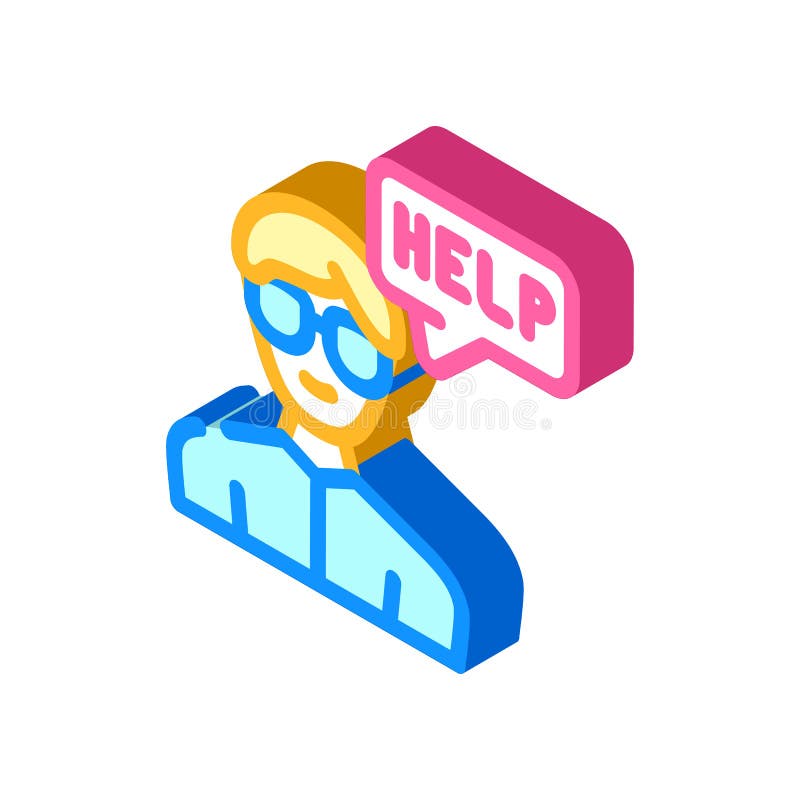 Call for Help Isometric Icon Vector Illustration Stock Vector ...