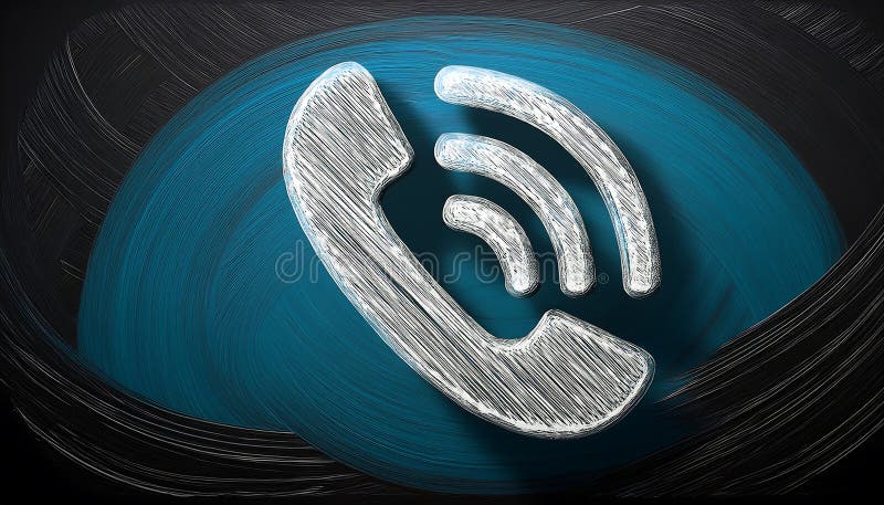 Call Icon on the Abstract Blue and Black Chalkboard Interface Stock ...