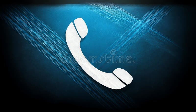 Call Icon on the Abstract Blue and Black Chalkboard Interface Stock ...