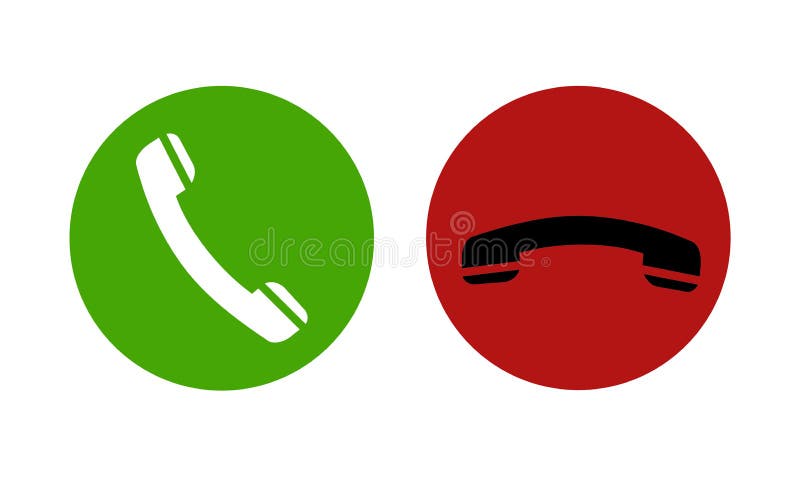 Call and Reject the Call Buttons Vector Icons. Green Yes and Red No ...