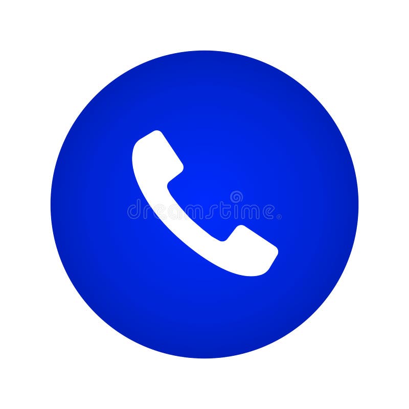Call Icon. Call Button on a Blue Gradient Circle Shape Stock Vector ...